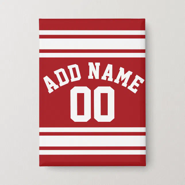 Sports Jersey with Your Name and Number Pinback Button | Zazzle