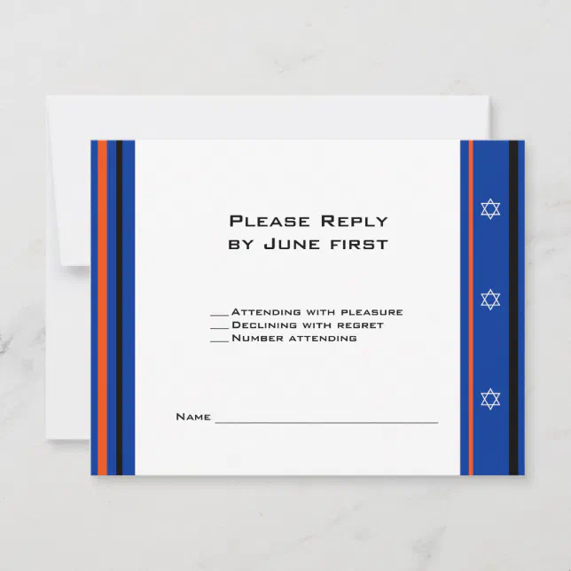 Sports Mets Baseball Bar Mitzvah RSVP Card | Zazzle