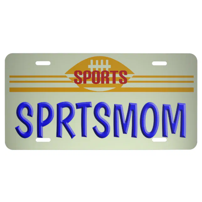 Sports Mom License License Plate | Zazzle