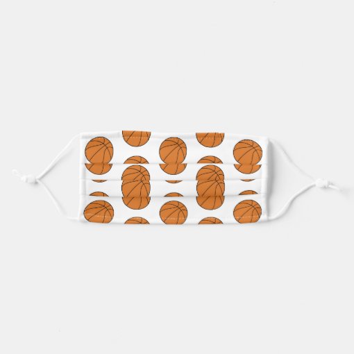 Sports Orange Basketball Pattern Adult Cloth Face Mask | Zazzle