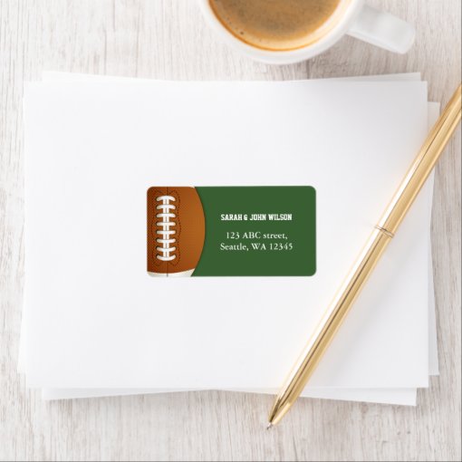 Sports Party Football theme address label | Zazzle