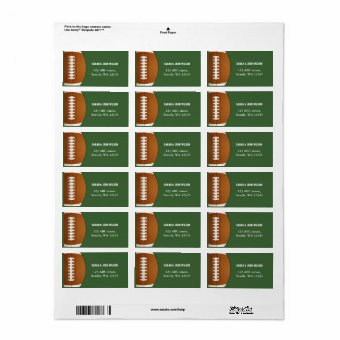 Sports Party Football theme address label | Zazzle