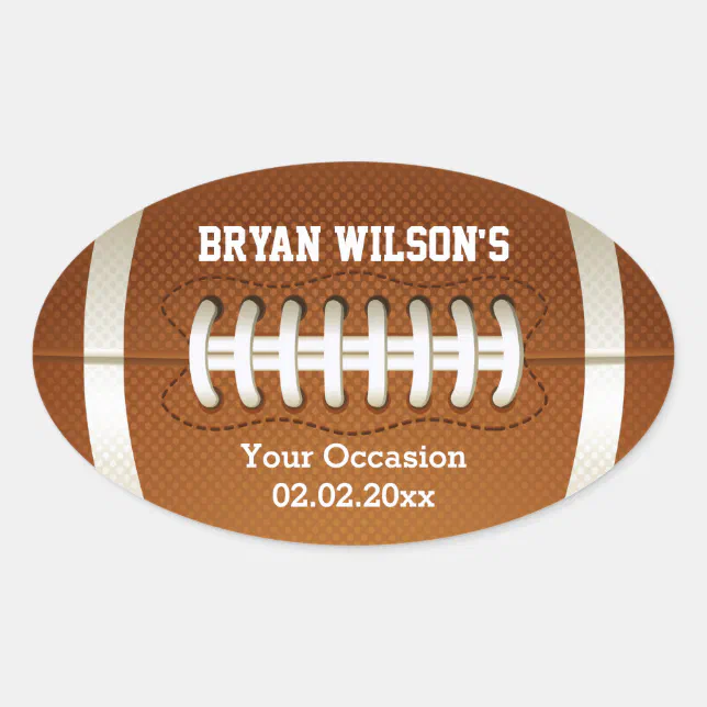 Sports Party football theme Oval Sticker | Zazzle