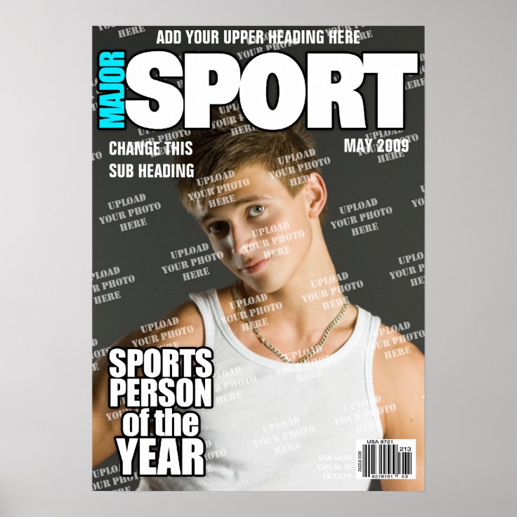 Sports Personalized Magazine Cover Poster | Zazzle