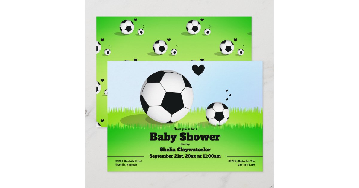 Sports Soccer Baby Shower Invitation | Zazzle