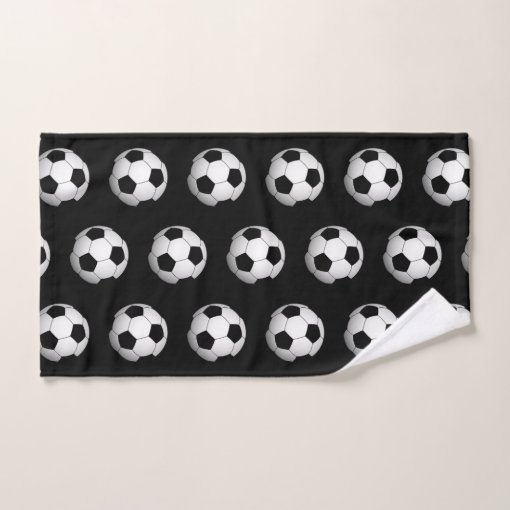 Sports soccer ball themed bathroom towel set | Zazzle