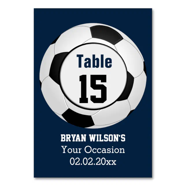 Sports Soccer theme Personalized table numbers | Zazzle