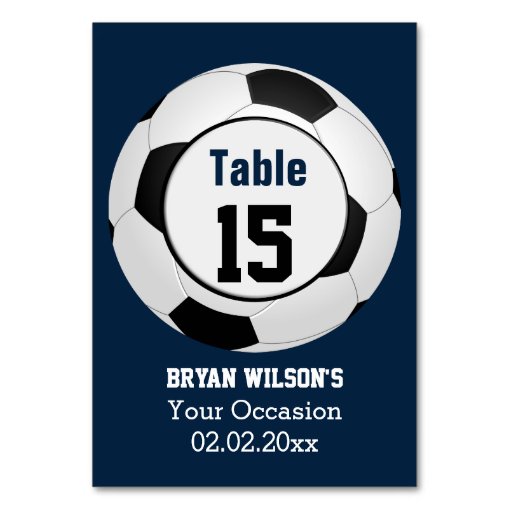 Sports Soccer theme Personalized table numbers | Zazzle
