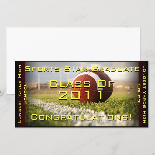 Sports Star (Football) - Graduation Card | Zazzle