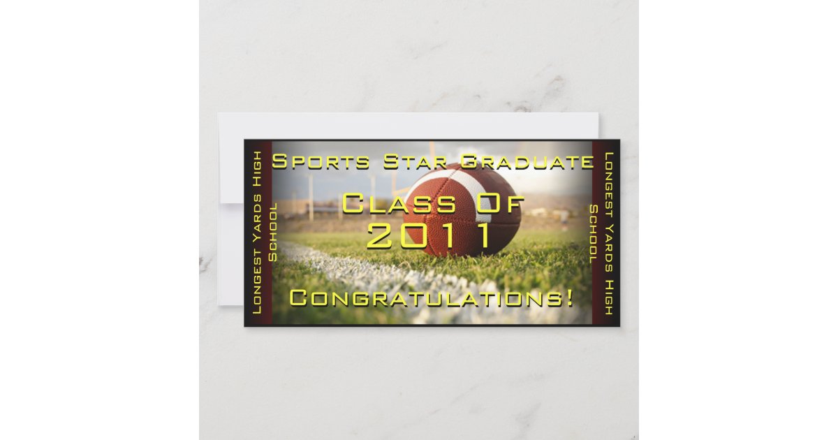 Sports Star (Football) - Graduation Card | Zazzle