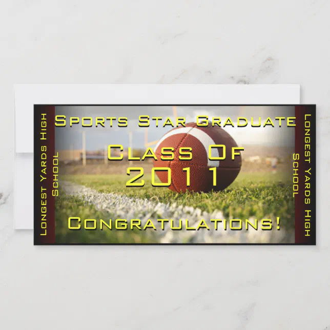Sports Star (Football) - Graduation Card | Zazzle