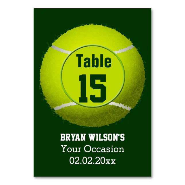 Sports Tennis theme Personalized table numbers | Zazzle