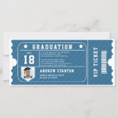 Sports Theme Blue Photo Graduation Invitation | Zazzle