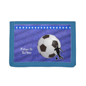 Sports Theme Soccer ball and player Trifold Wallet | Zazzle