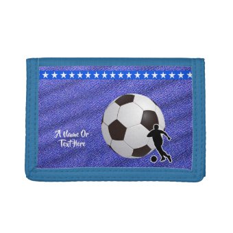 Sports Theme Soccer ball and player Trifold Wallet | Zazzle