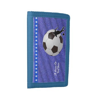Sports Theme Soccer ball and player Trifold Wallet | Zazzle