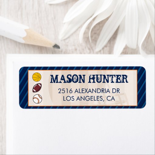 Sports Themed address Mailing Labels | Zazzle