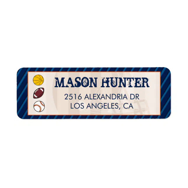 Sports Themed address Mailing Labels | Zazzle