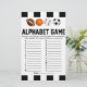 Sports Themed Alphabet Baby Shower Game Stationery | Zazzle