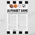 Sports Themed Alphabet Baby Shower Game Stationery | Zazzle