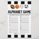 Sports Themed Alphabet Baby Shower Game Stationery | Zazzle