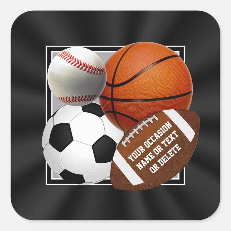 Sports Themed Stickers for Favors, Envelopes, etc | Zazzle