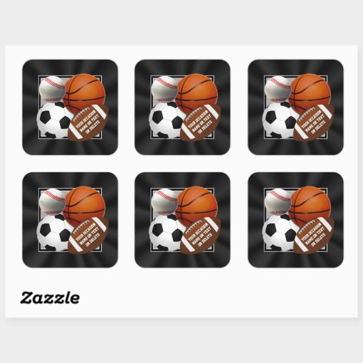 Sports Themed Stickers for Favors, Envelopes, etc | Zazzle
