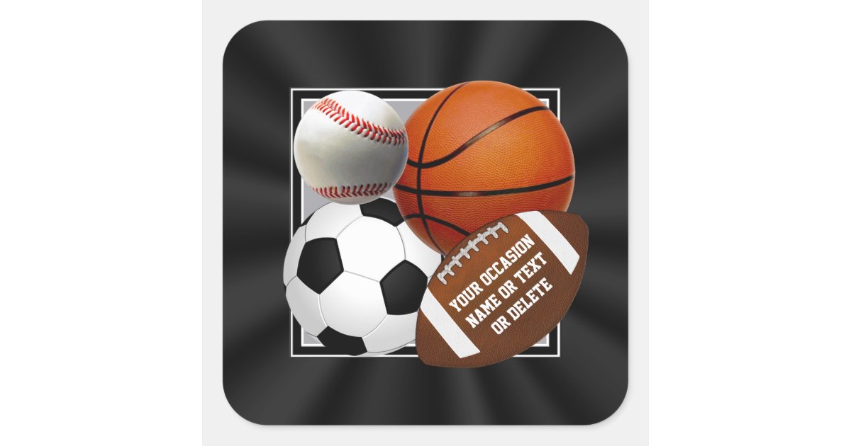 Sports Themed Stickers for Favors, Envelopes, etc | Zazzle