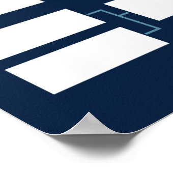 Sports Tournament Bracket - 16 Teams - Navy Poster | Zazzle