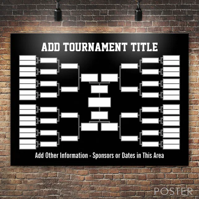 Sports Tournament Bracket black Poster | Zazzle