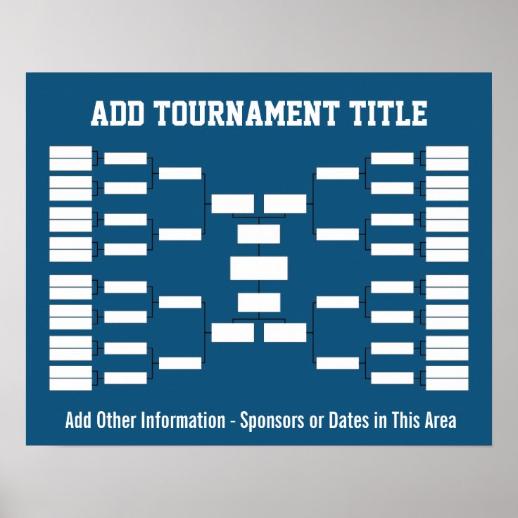 Sports Tournament Bracket blue Poster | Zazzle