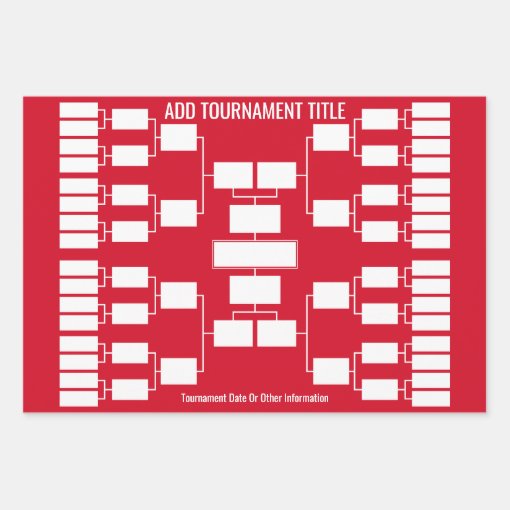 Sports Tournament Bracket for 32 Team Start Wrapping Paper Sheets | Zazzle