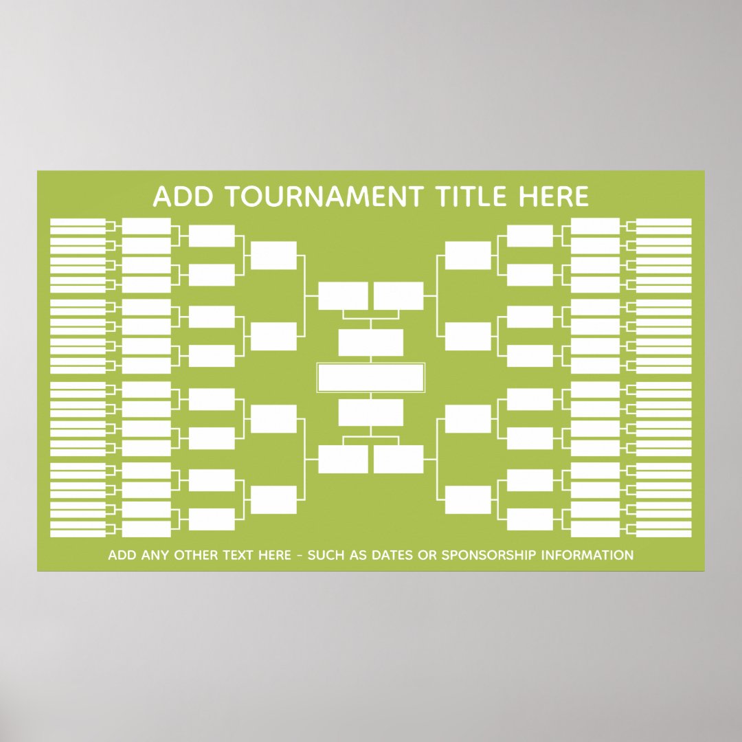 Sports Tournament Bracket for 64 Teams Poster | Zazzle