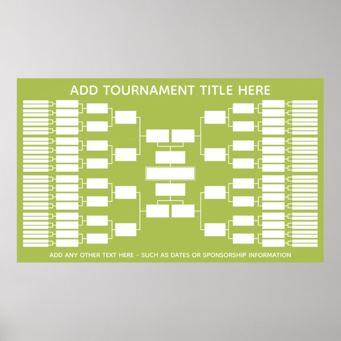 Sports Tournament Bracket for 64 Teams Poster | Zazzle.com