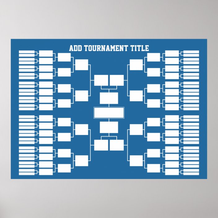 Sports Tournament Bracket for 64 Teams Poster | Zazzle.com
