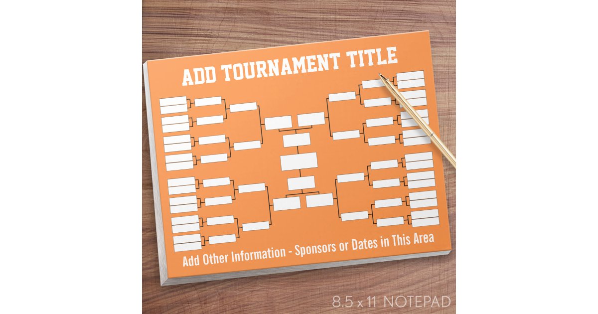 Sports Tournament Bracket Notepad | Zazzle