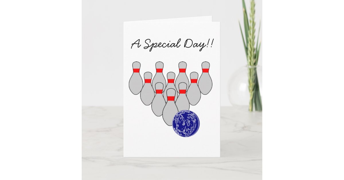Sportsman Bowling Birthday Card | Zazzle.com