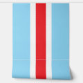 Sporty Bright Red Baby Blue White Racing Stripes Wallpaper | Zazzle