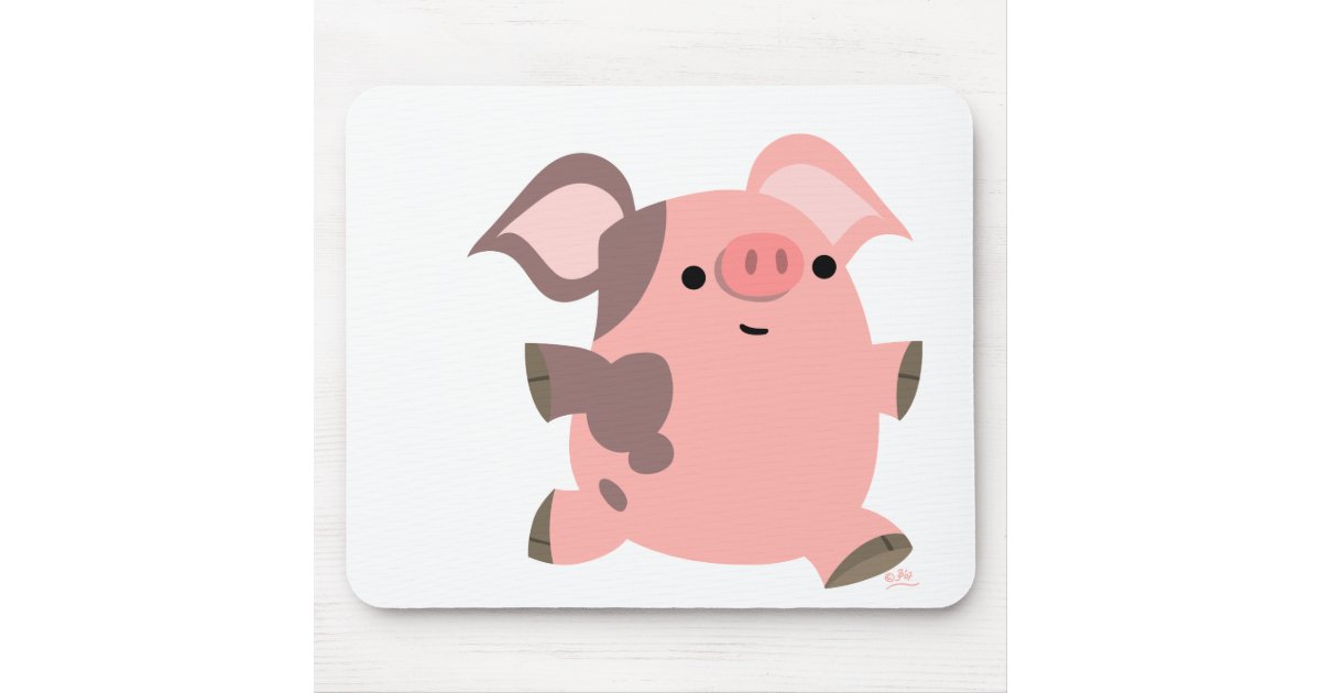 Sporty Cartoon Pig mousepad | Zazzle