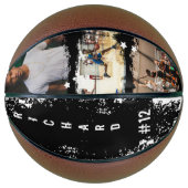 Sporty Custom Player Name & Number 3 Photo Collage Basketball | Zazzle