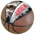 Sporty Custom Player Name & Number 3 Photo Collage Basketball | Zazzle