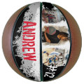 Sporty Custom Player Name & Number 3 Photo Collage Basketball | Zazzle