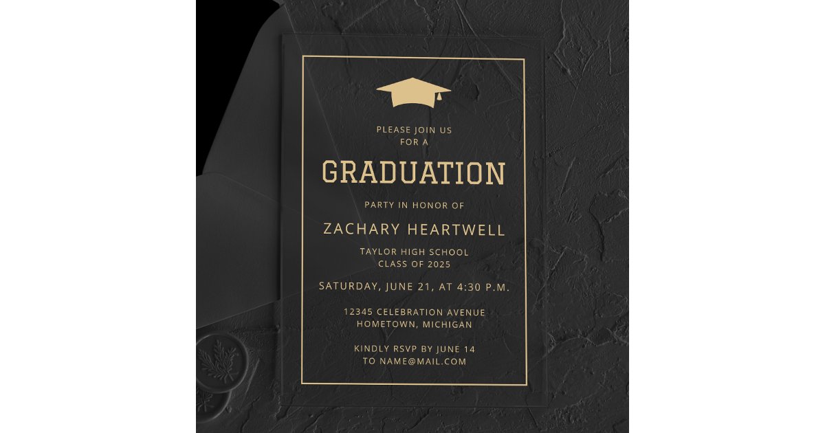 Sporty Gold Graduation Party Invitation | Zazzle