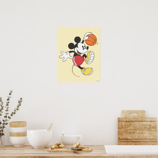 Sporty Mickey | Basketball Player Poster | Zazzle