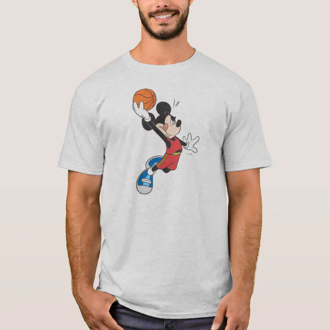 Sporty Mickey | Dunking Basketball T-Shirt | Zazzle