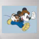 Sporty Mickey | Running with Football Poster | Zazzle
