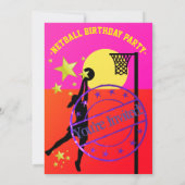 Sporty Netball Themed Party Invitation | Zazzle