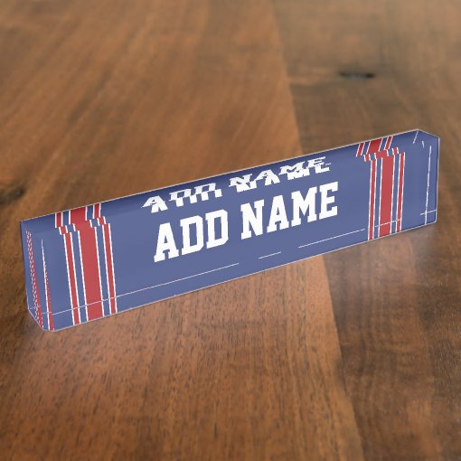 Sporty Team Jersey Custom Name and Number Name Plate | Zazzle