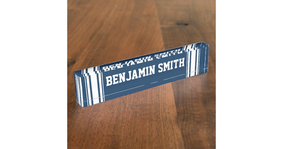 Sporty Team Jersey Stripes with Custom Name Name Plate | Zazzle