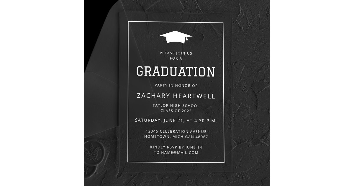 Sporty White Graduation Party Invitation | Zazzle
